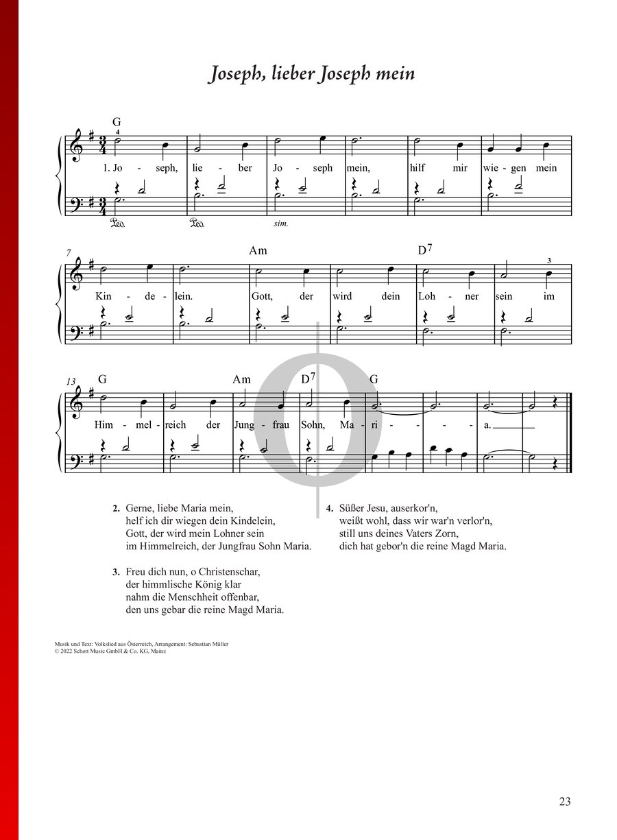 Joseph, lieber Joseph mein » Anonymous - Partituras de piano - OKTAV