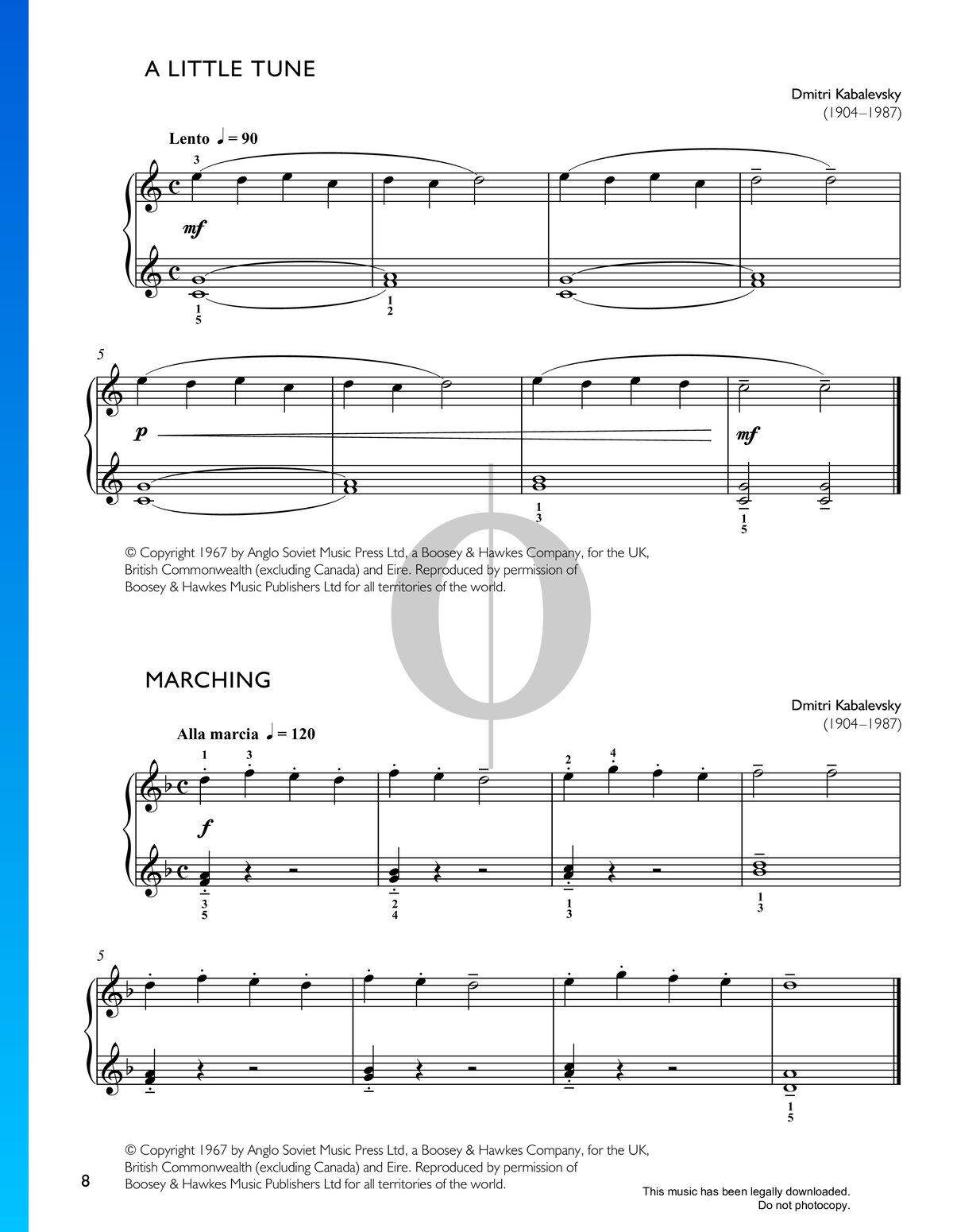 Marching (Dmitry Kabalevsky) Piano Sheet Music - OKTAV