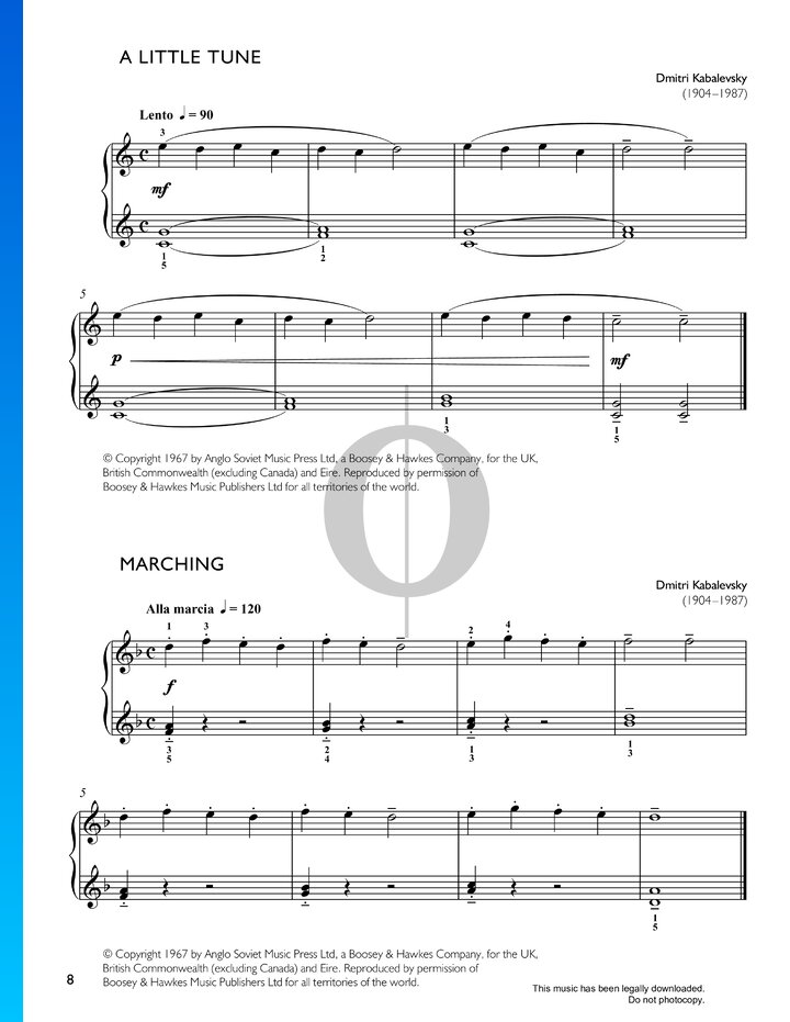 Marching (Dmitry Kabalevsky) Piano Sheet Music - OKTAV