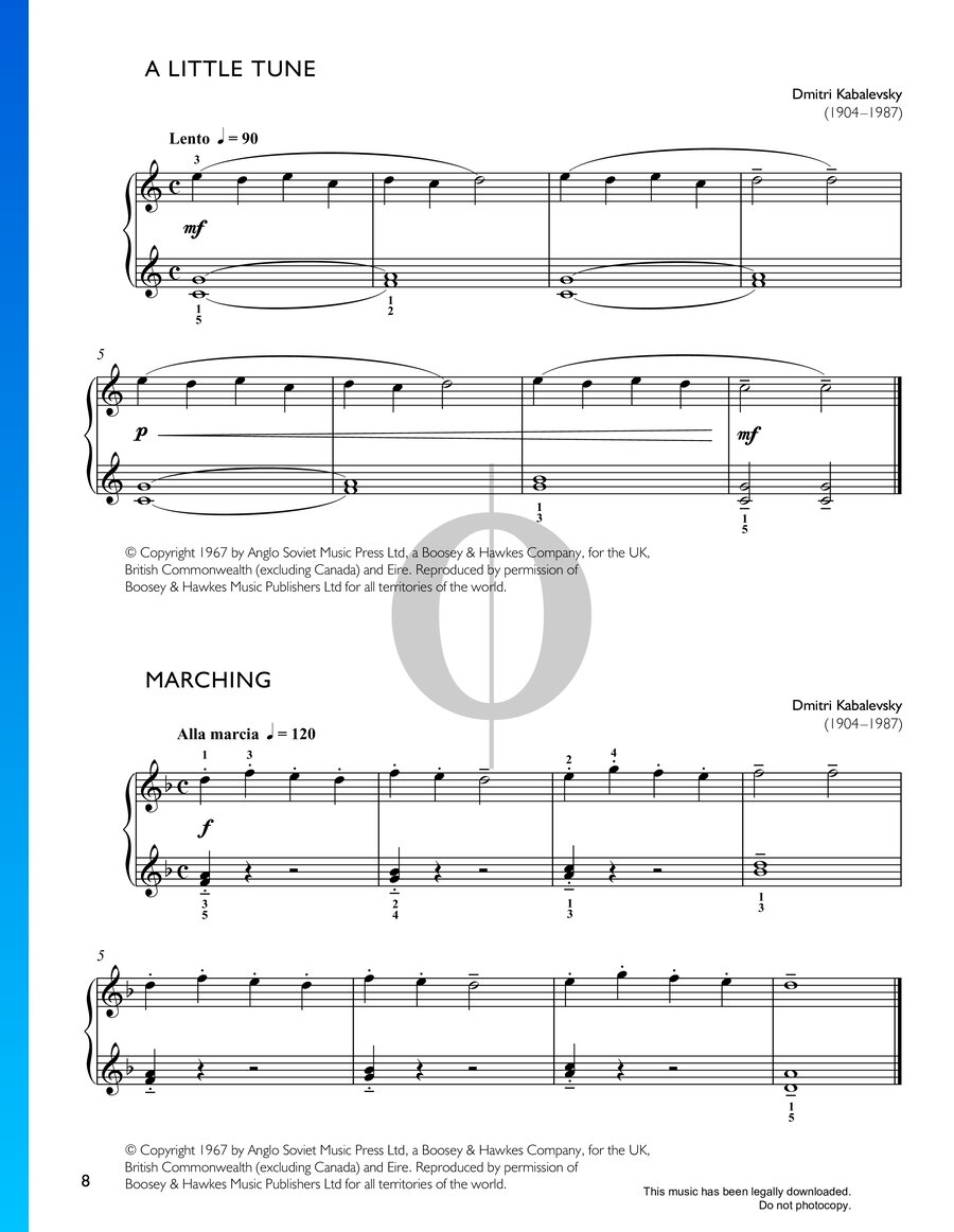 Marching (Dmitry Kabalevsky) Piano Sheet Music - OKTAV