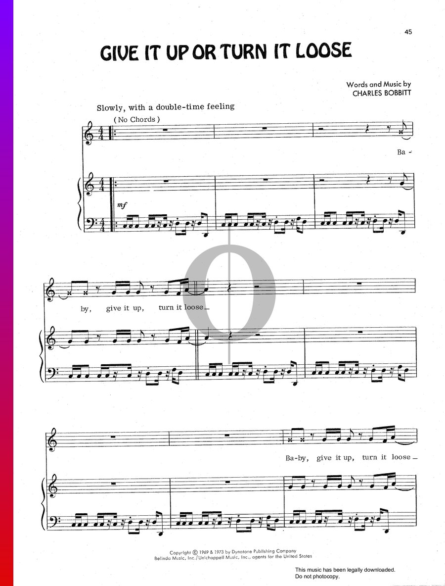 Give It Up Or Turn It Loose (James Brown) Piano Sheet Music - OKTAV