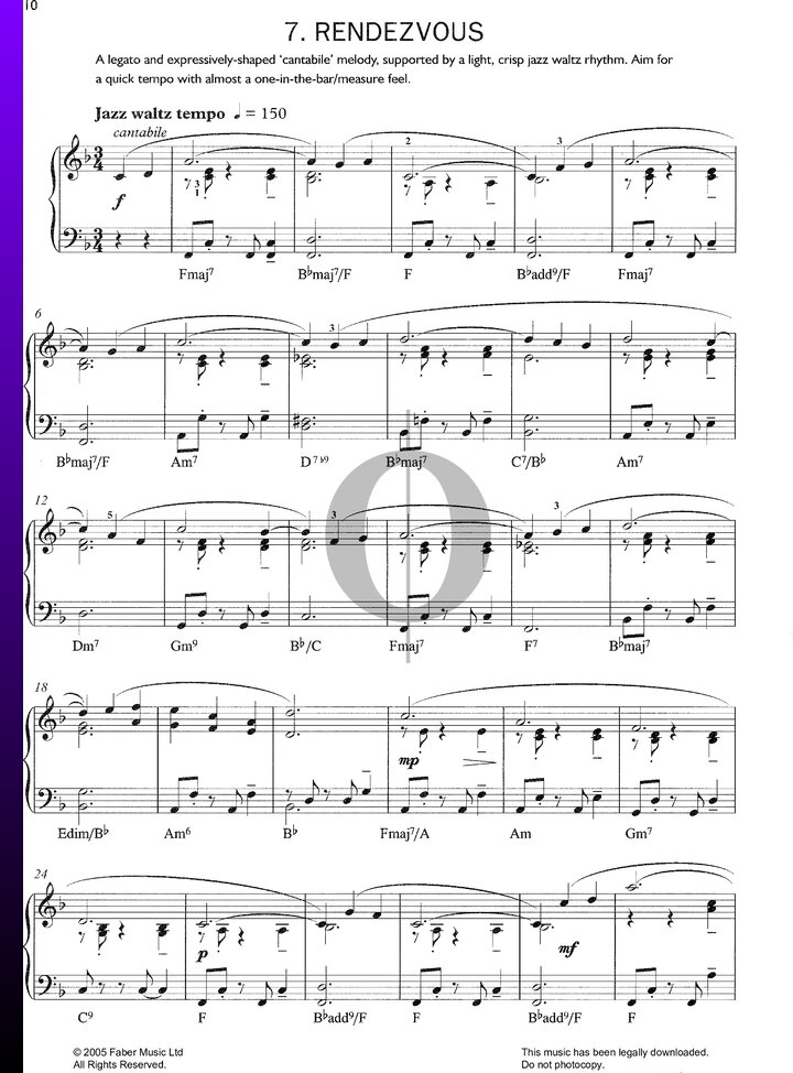 Rendezvous (John Kember) Piano Sheet Music - OKTAV