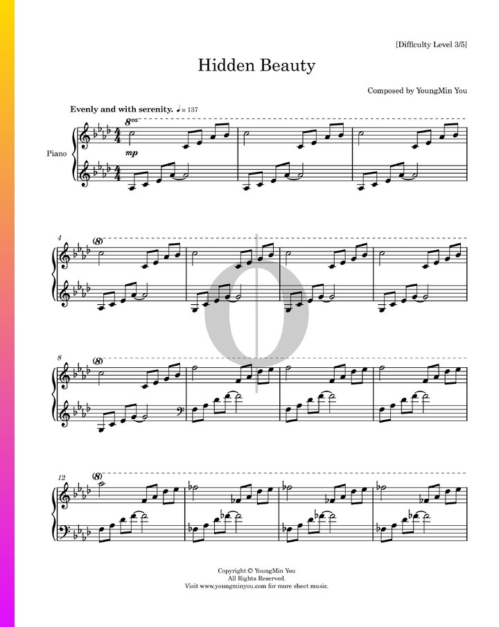 Hidden Beauty (YoungMin You) Piano Sheet Music - OKTAV