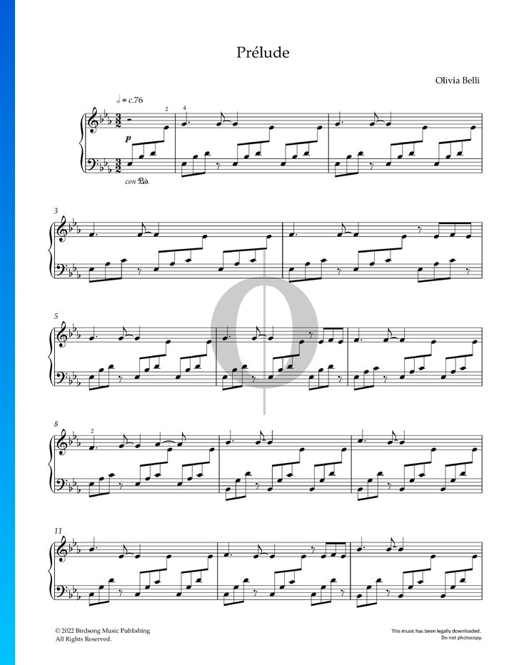 Prélude (Olivia Belli) Piano Sheet Music - OKTAV