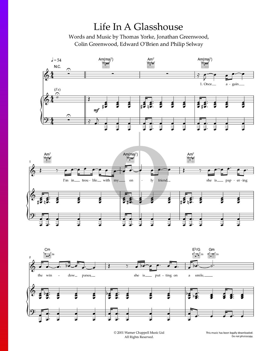 Life In A Glasshouse (Radiohead) Piano Sheet Music - OKTAV