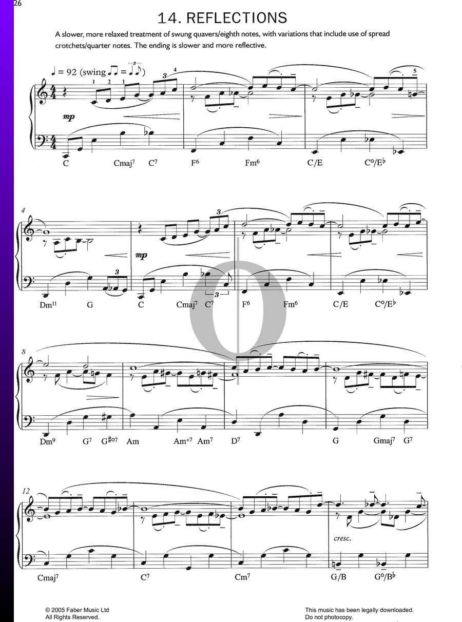 Reflections (John Kember) Piano Sheet Music - OKTAV