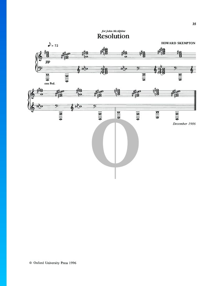 Resolution (Howard Skempton) Piano Sheet Music - OKTAV