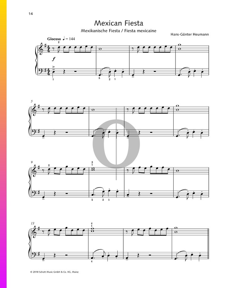 Mexican Fiesta (Hans-Günter Heumann) Piano Sheet Music - OKTAV