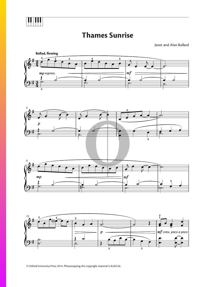 Thames Sunrise (Alan Bullard, Janet Bullard) Piano Sheet Music - OKTAV