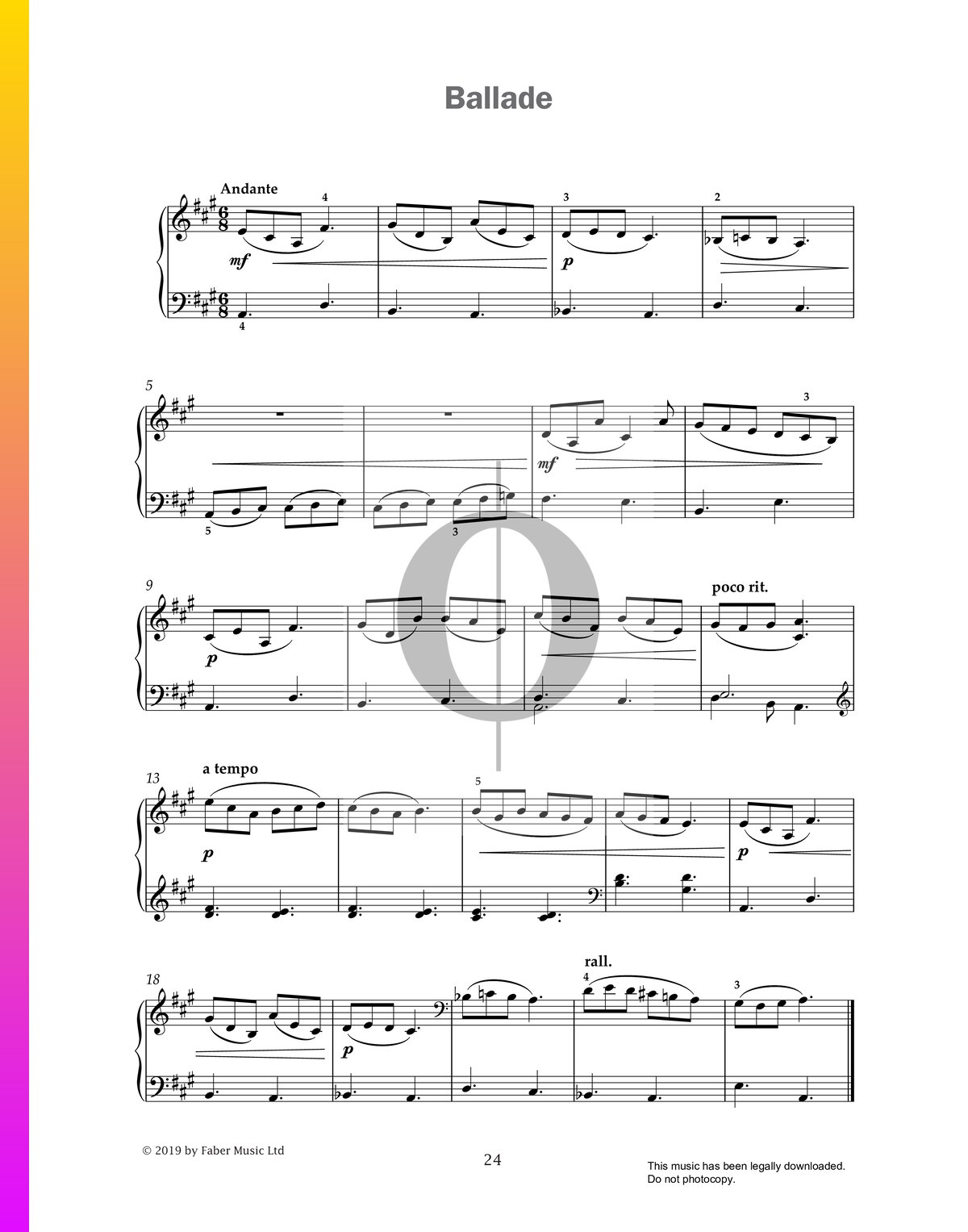 Ballade door Paul Harris | piano bladmuziek (Pianosolo) - OKTAV