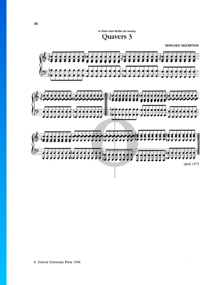Quavers 3 (Howard Skempton) Piano Sheet Music - OKTAV