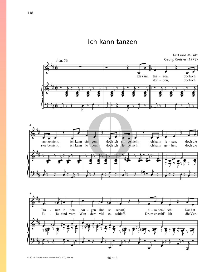 Ich kann tanzen (Georg Kreisler) Piano Sheet Music - OKTAV