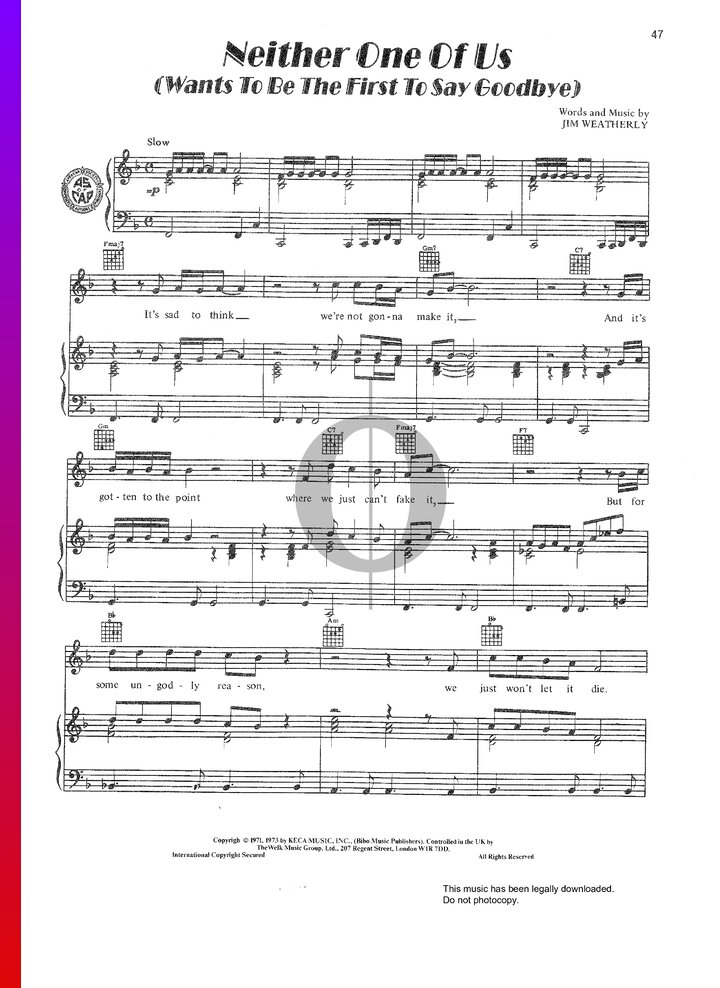 Neither One Of Us (Wants To Be The First To Say) (Gladys Knight & the ...