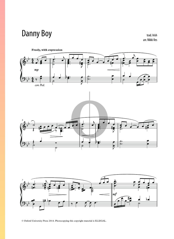 Danny Boy (Anonymous) Piano Sheet Music - OKTAV