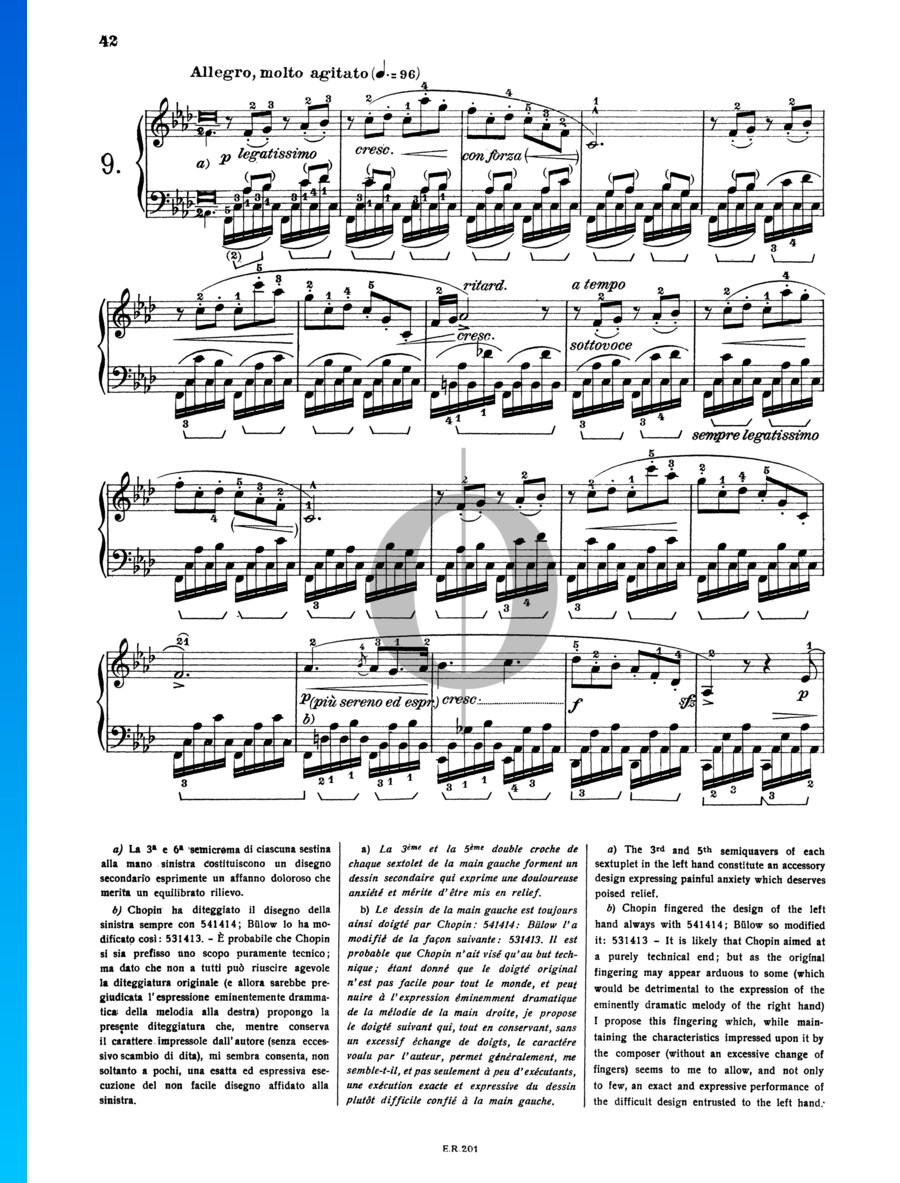 Étude in F Minor, Op. 10 No. 9 (Frédéric Chopin) Piano Sheet Music - OKTAV