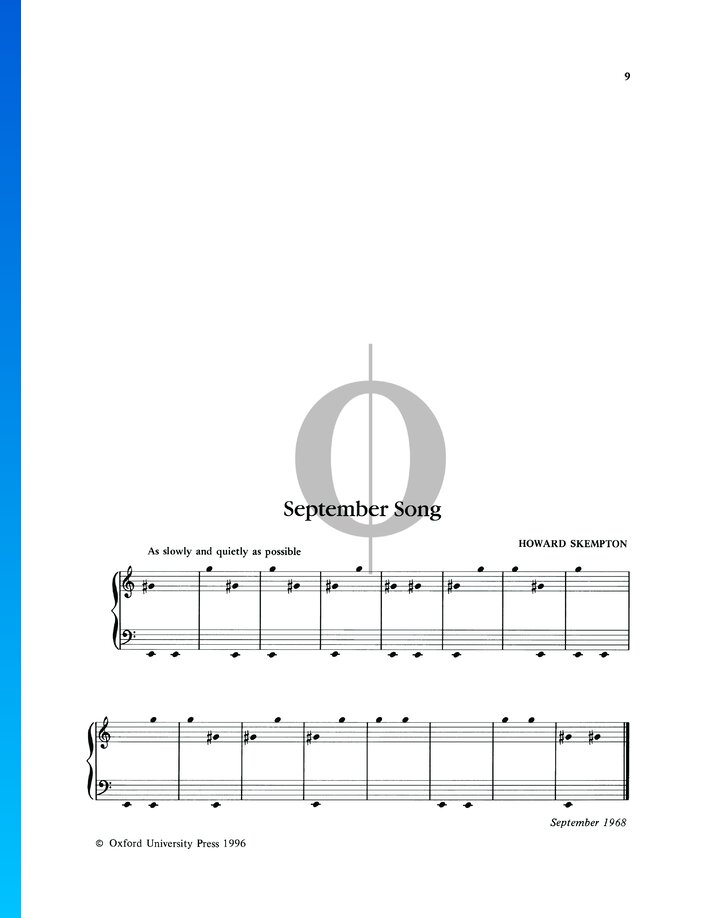September Song (Howard Skempton) Piano Sheet Music - OKTAV