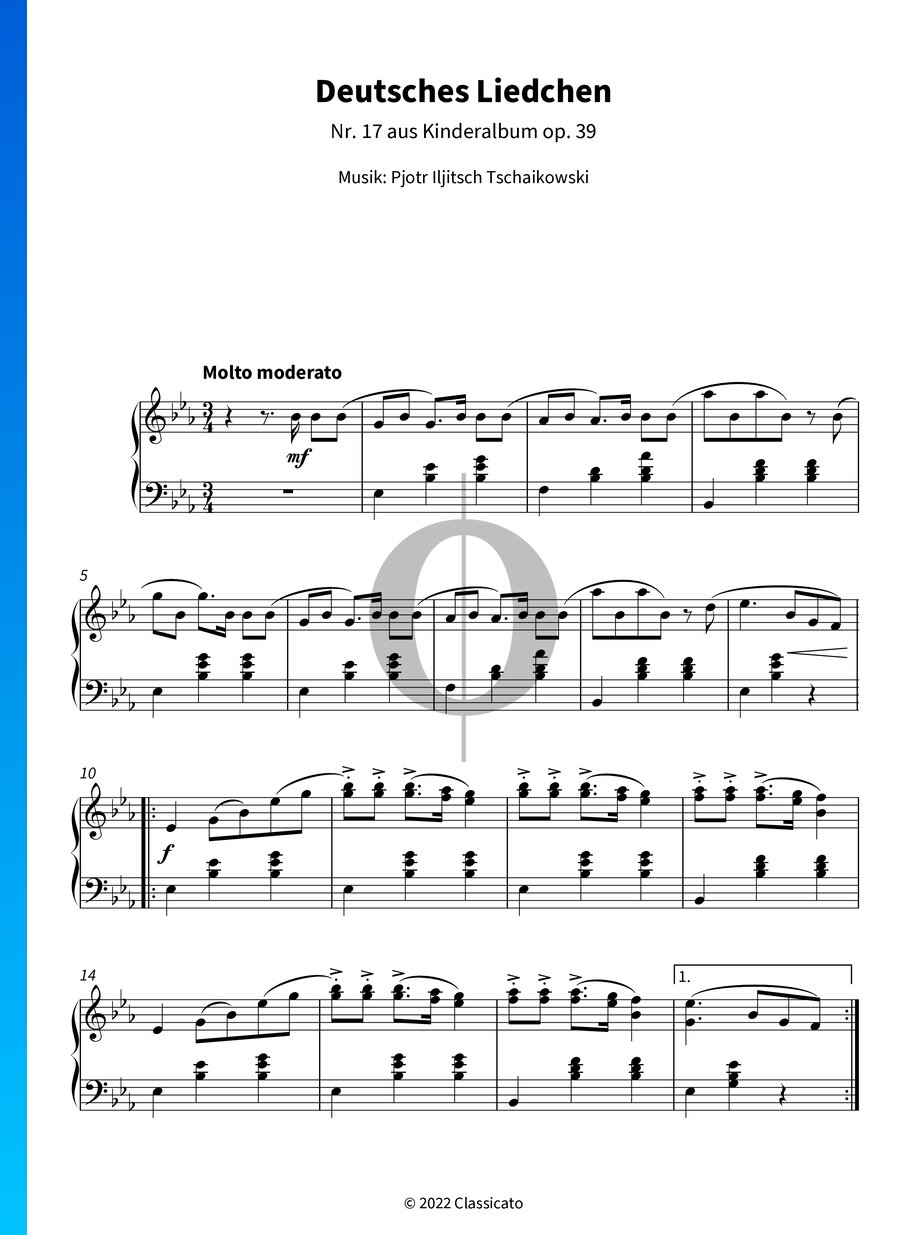 Children's Album, Op. 39: No. 17 German Song (Pjotr Iljitsch ...