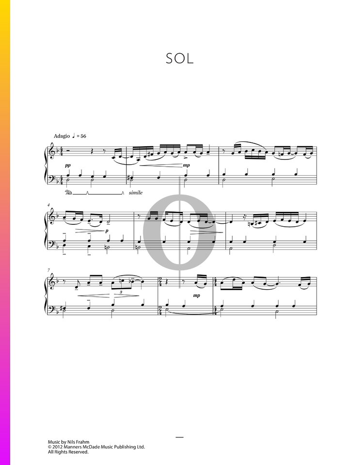 Sol (Nils Frahm) Piano Sheet Music - OKTAV