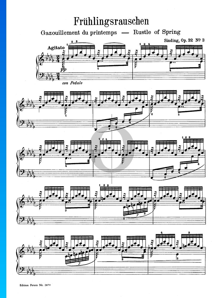 Rustle of Spring, Op. 32 No. 3 (Christian Sinding) Piano Sheet Music ...