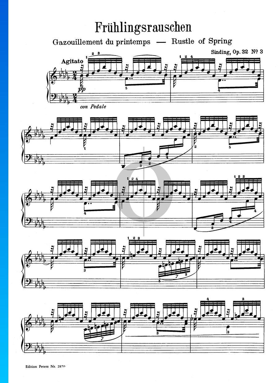 Rustle of Spring, Op. 32 No. 3 (Christian Sinding) Piano Sheet Music ...
