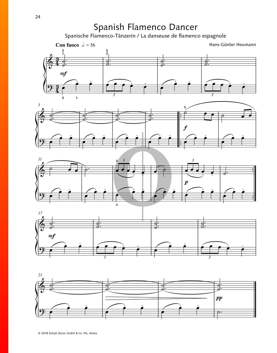 Spanish Flamenco Dancer (Hans-Günter Heumann) Piano Sheet Music - OKTAV