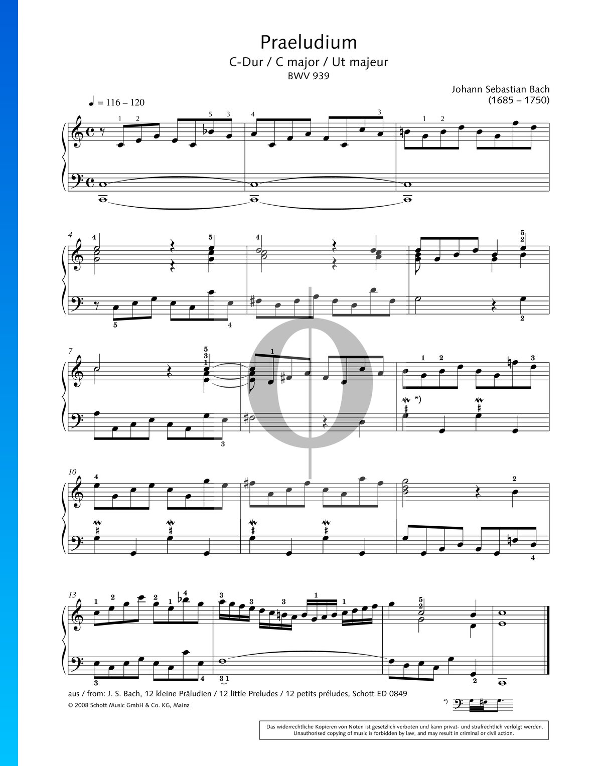 Prelude In C Major Piano Sheet Music Piano Sheet Music Notes