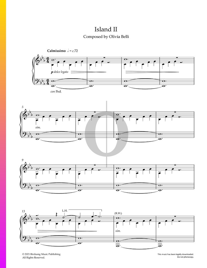Island II (Olivia Belli) Piano Sheet Music - OKTAV