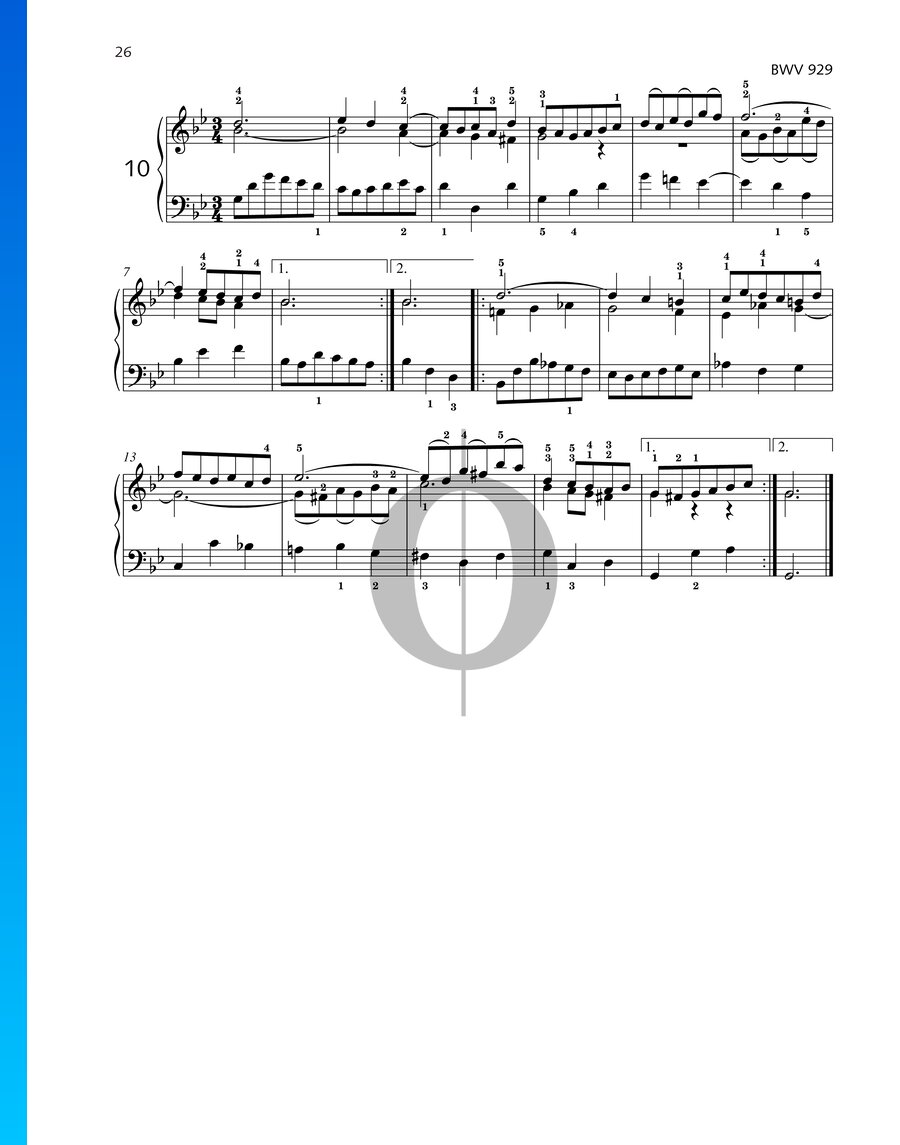 Prelude G Minor, BWV 929 (Johann Sebastian Bach) Piano Sheet Music - OKTAV