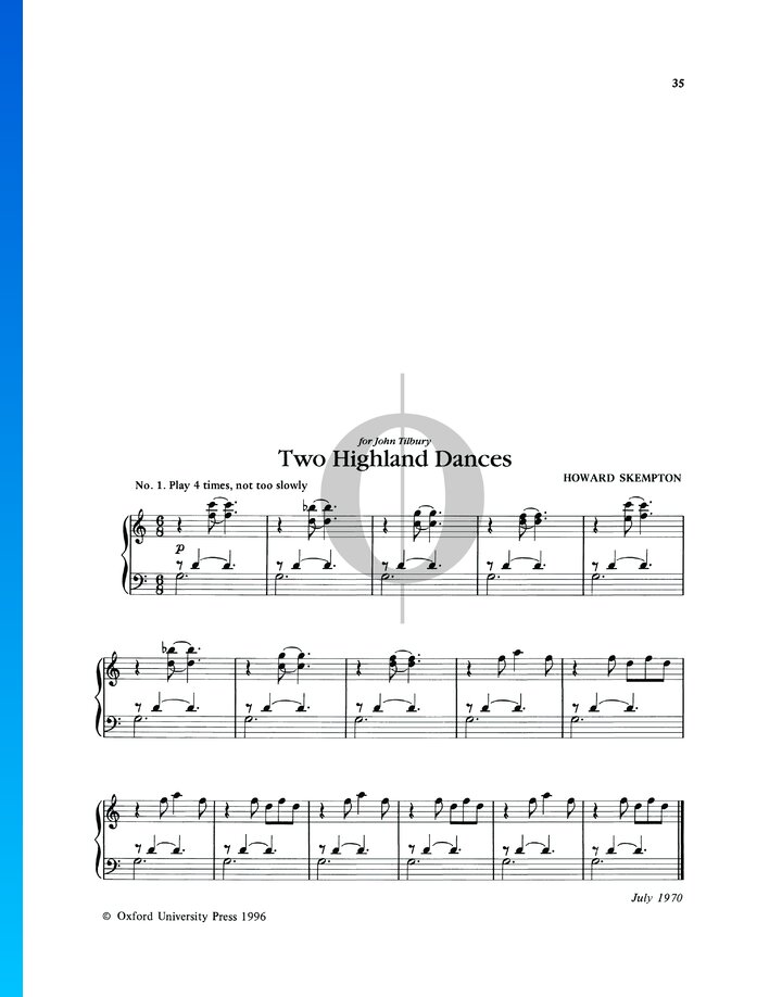 Two Highland Dances (Howard Skempton) Piano Sheet Music - OKTAV
