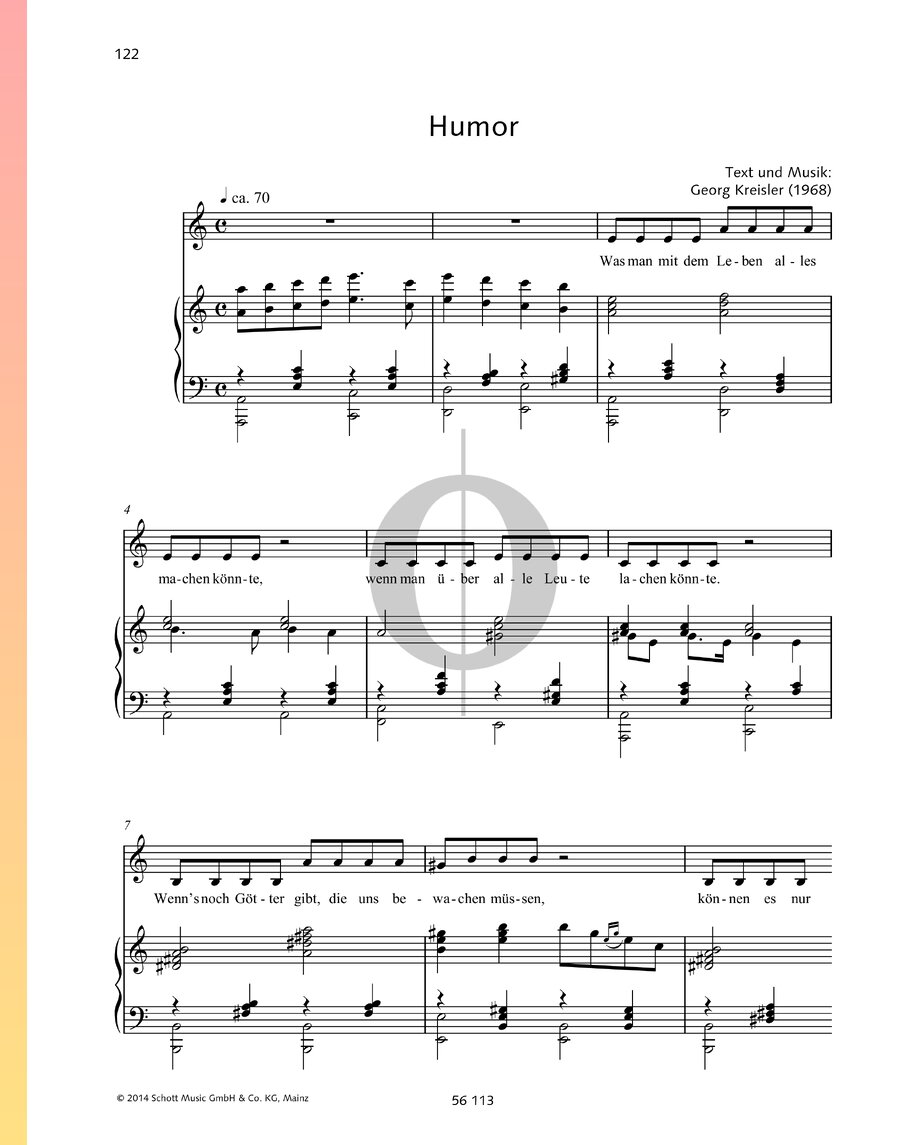 Humor (Georg Kreisler) Piano Sheet Music - OKTAV