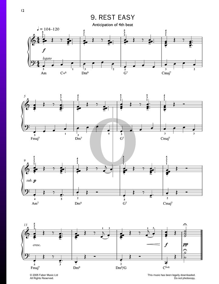 Rest Easy (John Kember) Piano Sheet Music - OKTAV