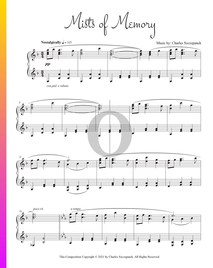 Mists of Memory (Charles Szczepanek) Piano Sheet Music - OKTAV