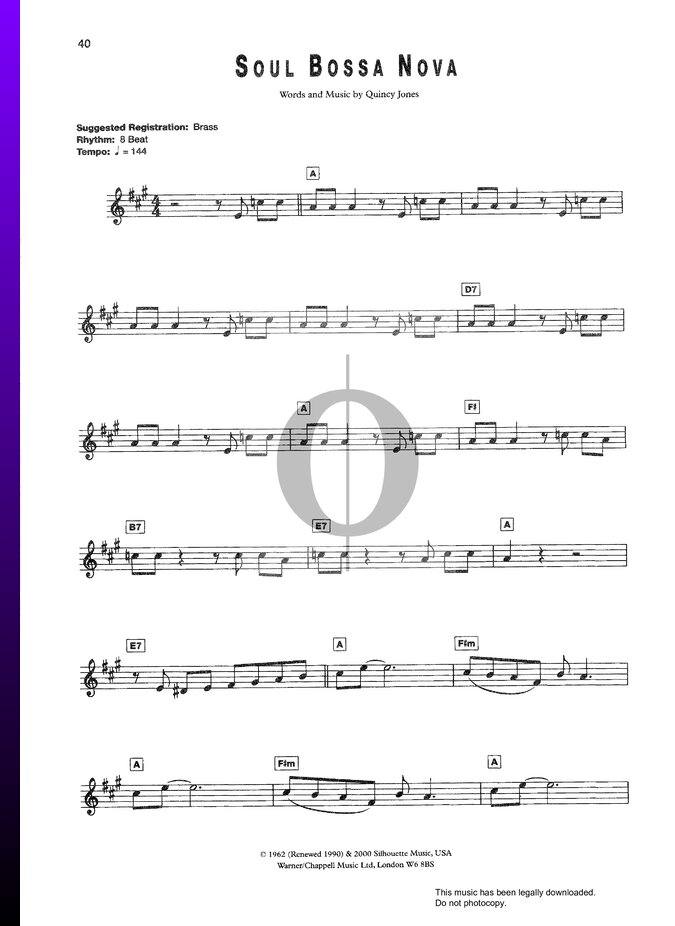 28 del "Bossa nova" partituras de piano (PDF) y streaming - OKTAV