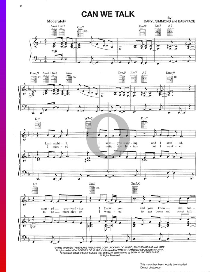 Can We Talk (Tevin Campbell) Piano Sheet Music - OKTAV