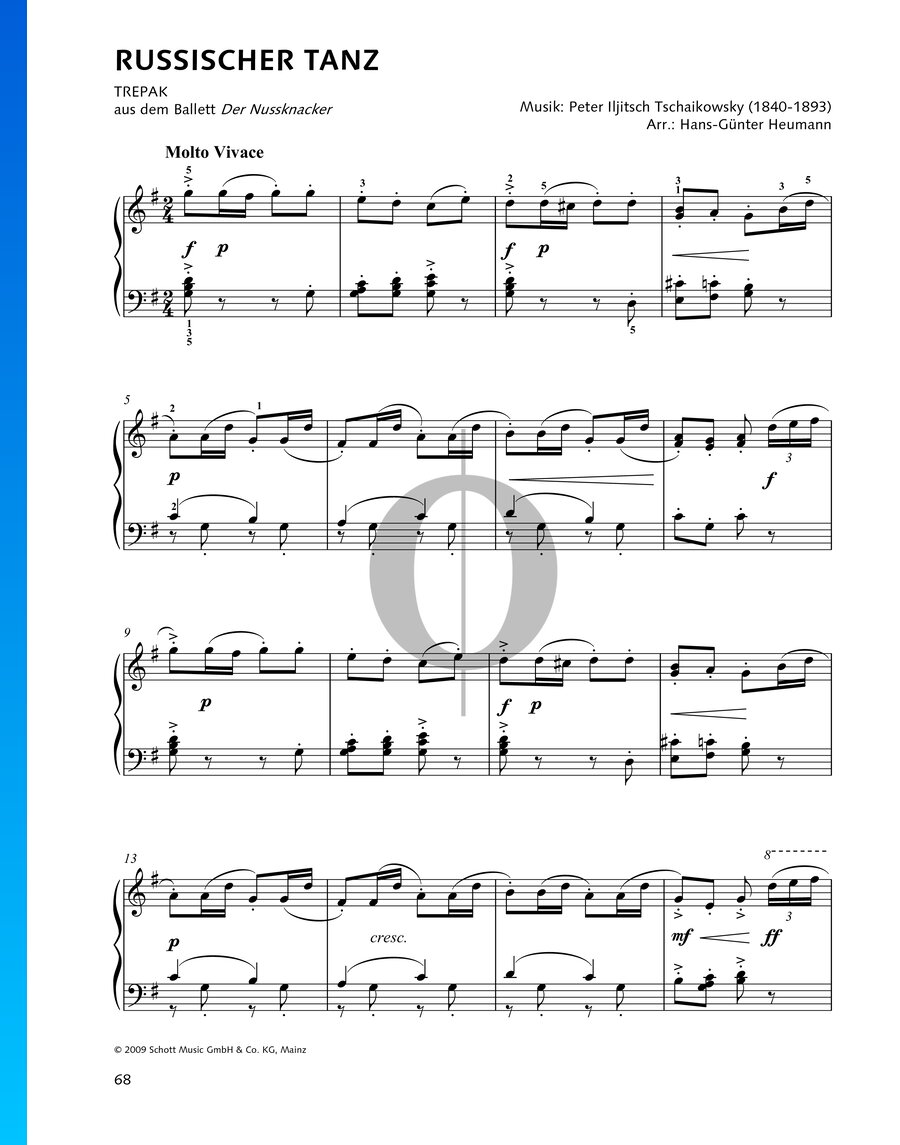 The Nutcracker: Russian Dance (Trepak) Sheet Music (Piano Solo) | PDF ...