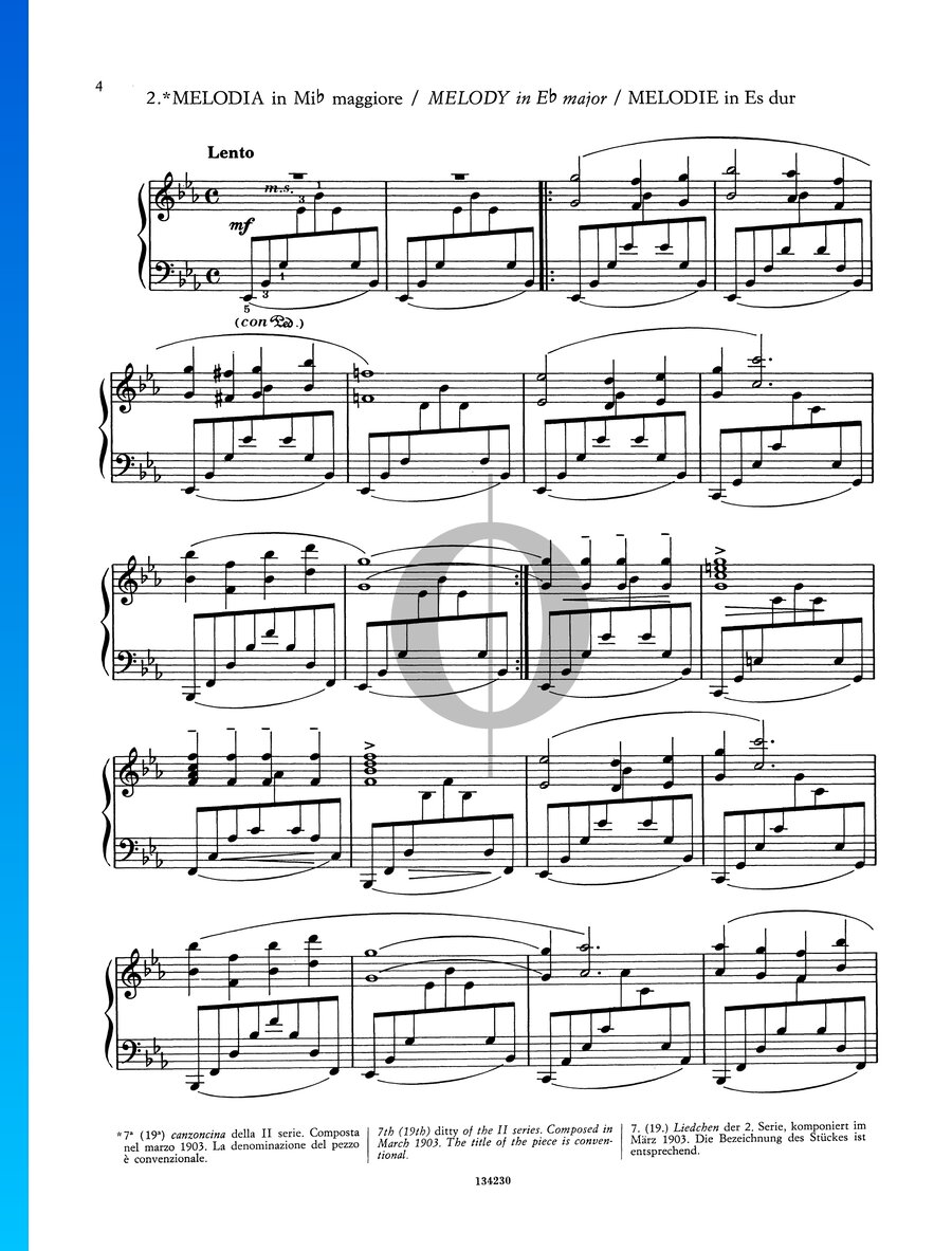 Little Songs, Series 2: No. 7 Melody in E-flat Major (Sergei Prokofiev ...