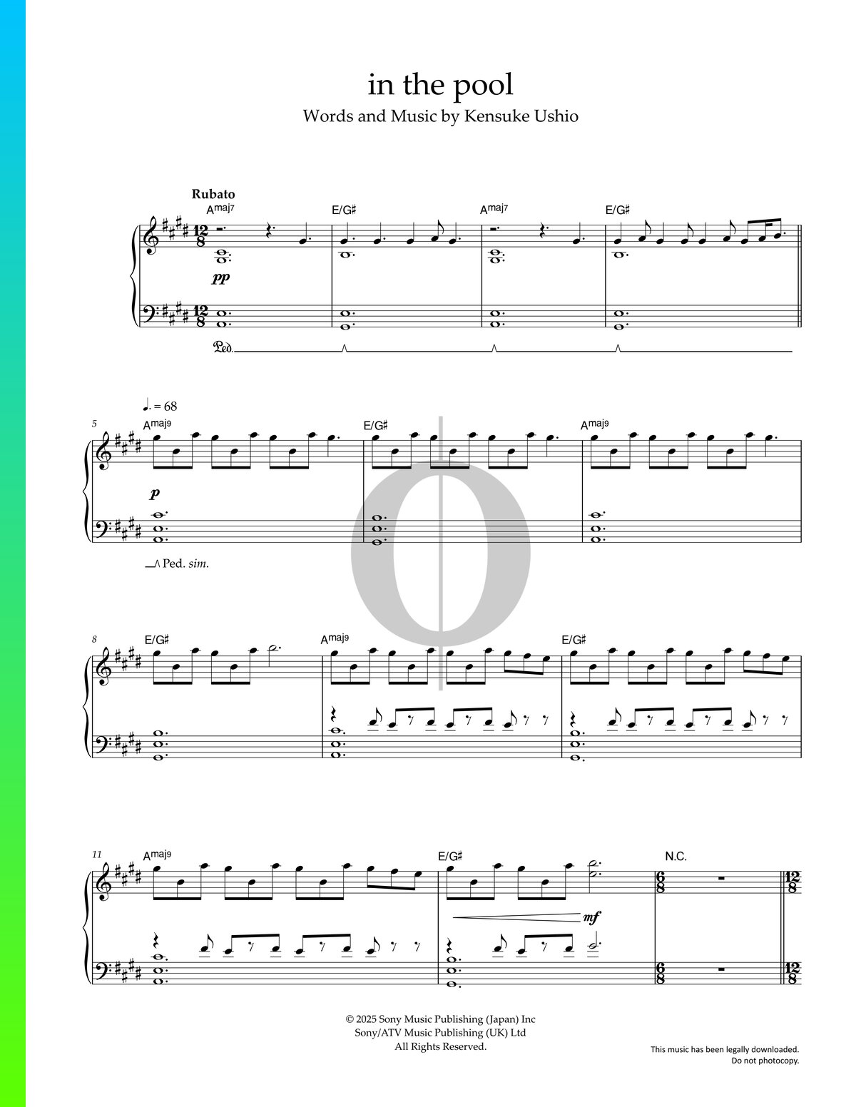 In The Pool Piano Sheet Music from Chainsaw Man – The Movie: Reze Arc ...