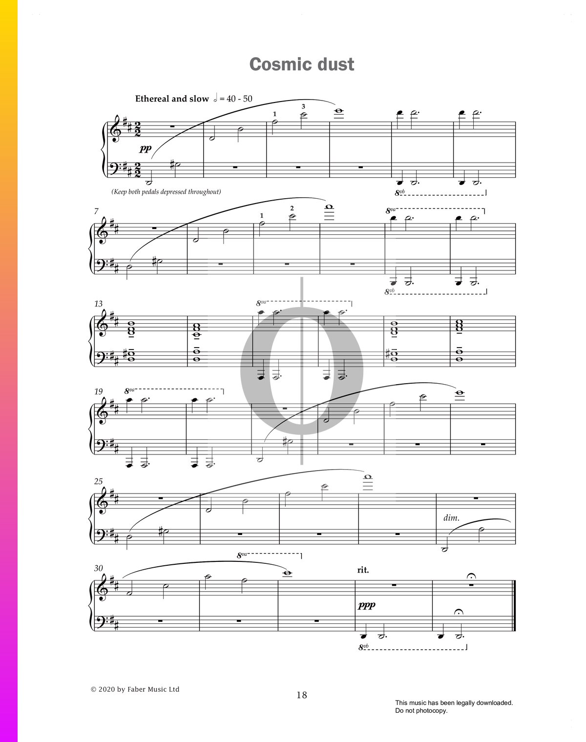 Cosmic Dust (Paul Harris) Piano Sheet Music - OKTAV