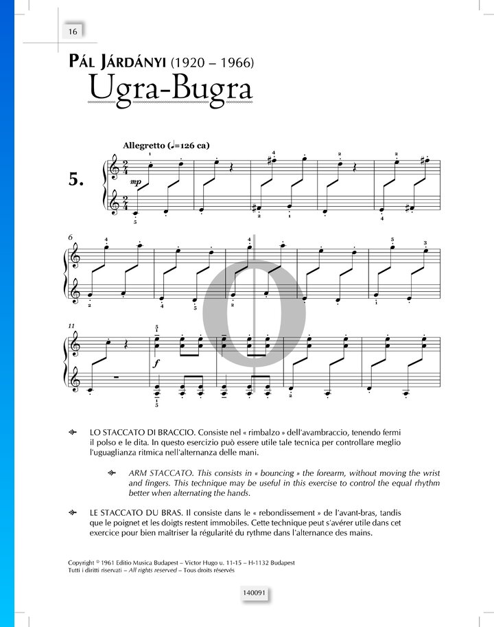 Ugra-Bugra (Pál Járdányi) Piano Sheet Music - OKTAV