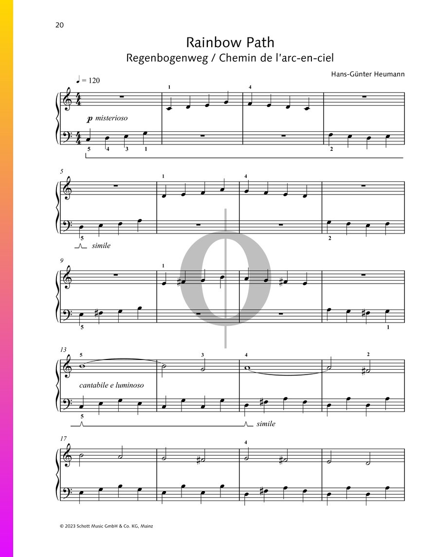 Rainbow Path (Hans-Günter Heumann) Piano Sheet Music - OKTAV