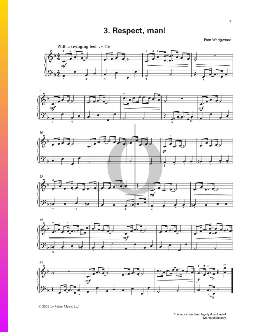 Respect, Man! (Pam Wedgwood) Piano Sheet Music - OKTAV