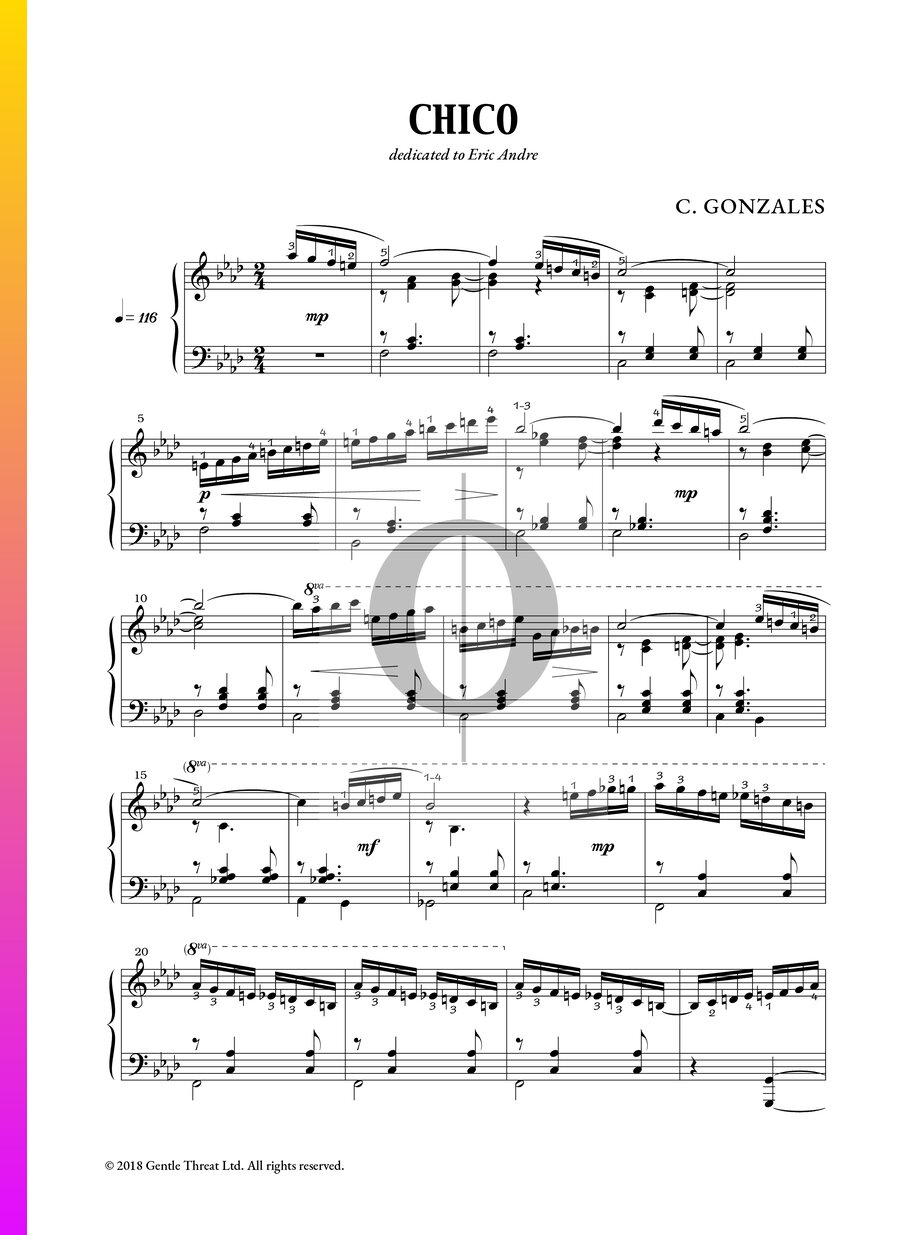 Chico (Chilly Gonzales) Piano Sheet Music - OKTAV