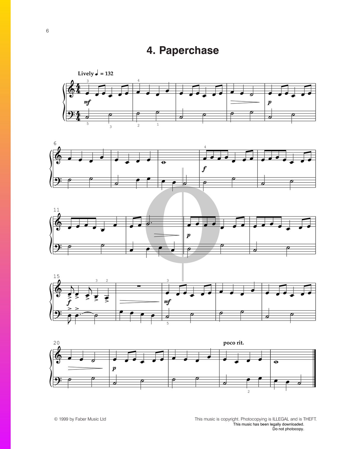 Paperchase (Pam Wedgwood) Piano Sheet Music - OKTAV