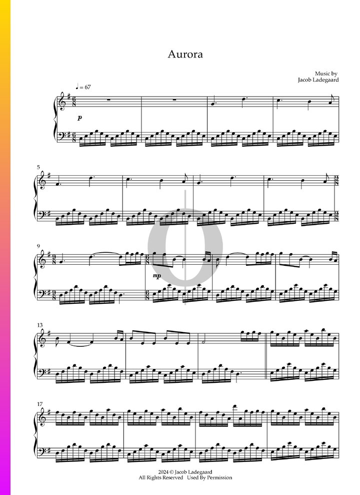 Aurora (Jacob's Piano) Piano Sheet Music - OKTAV