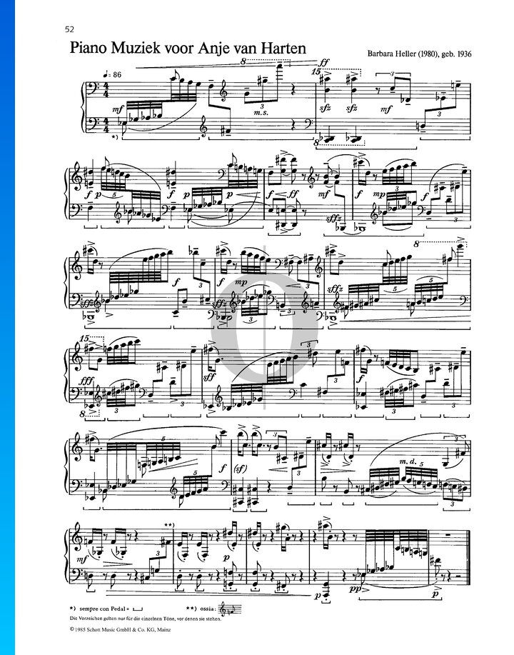 Piano Muziek voor Anje van Harten (Barbara Heller) Piano Sheet Music ...