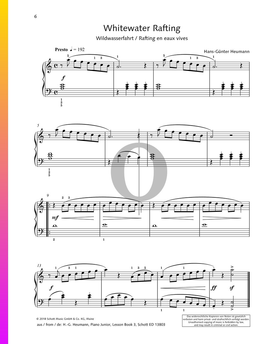 Whitewater Rafting (Hans-Günter Heumann) Piano Sheet Music - OKTAV