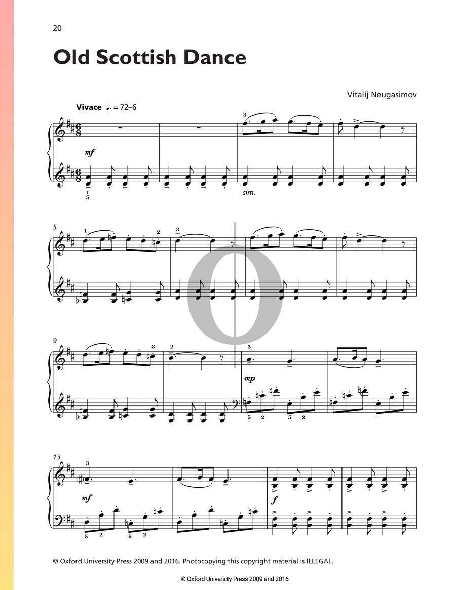 Old Scottish Dance (Vitalij Neugasimov) Piano Sheet Music - OKTAV