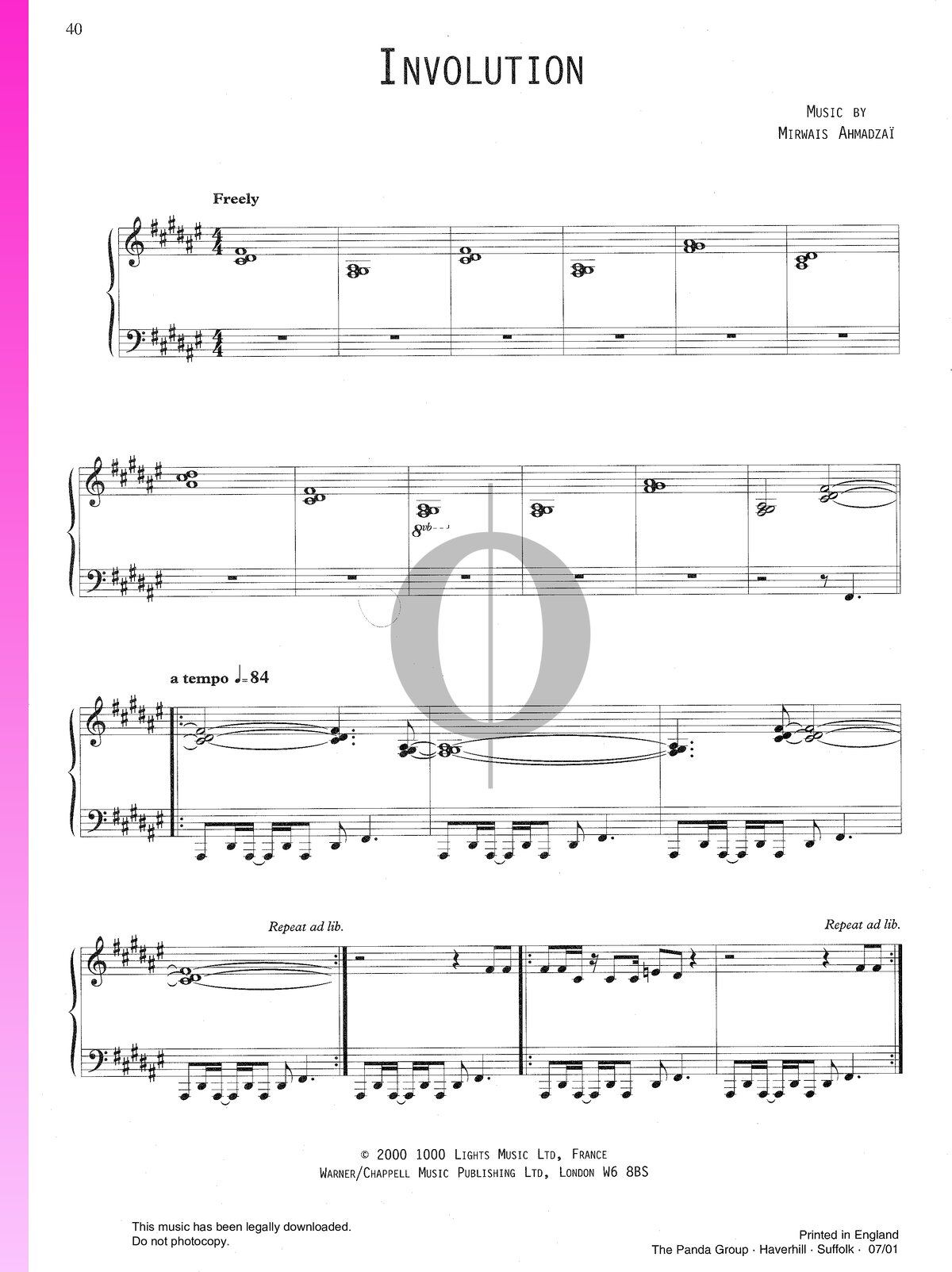 Involution Sheet Music (Piano Solo) - OKTAV