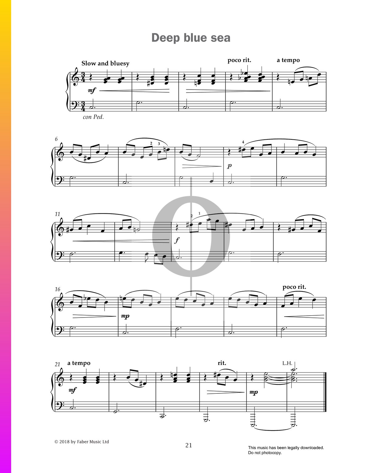 Deep Blue Sea Spartito (Pianoforte solista) - OKTAV