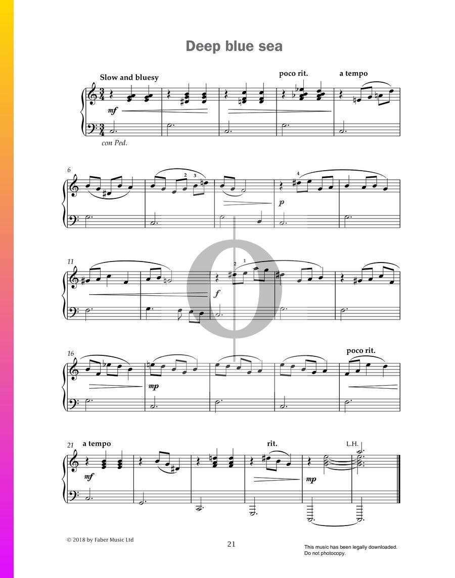 Deep Blue Sea (Paul Harris) Piano Sheet Music - OKTAV